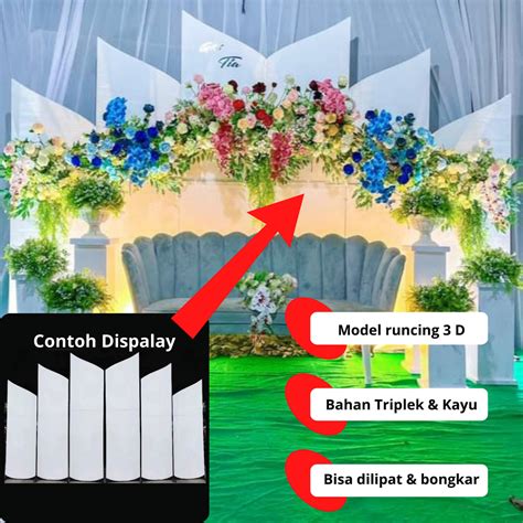 Jual Backdrop Foto Wedding Backdrop Lipat Bahan Triplek Mudah Bongkar Pasang Standing Lampu