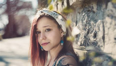 Redhead Pierced Ear P Women Piercing Head Band Tattoo Pierced Lip Looking At Viewer