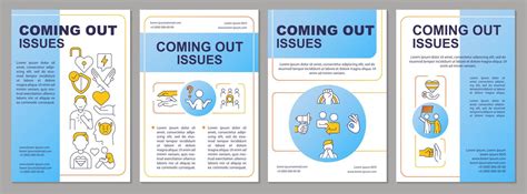 Coming Out Issues Blue Brochure Template Sexual Orientation Leaflet Design With Linear Icons