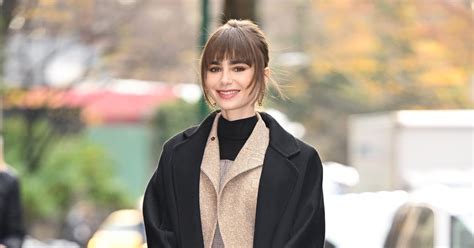 Lily Collins Nails Winter Dressing Popsugar Fashion Uk