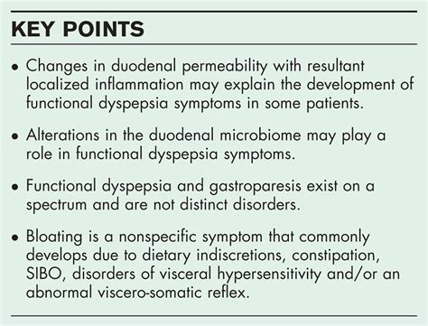 Updates In Functional Dyspepsia And Bloating Current Opinion In Gastroenterology