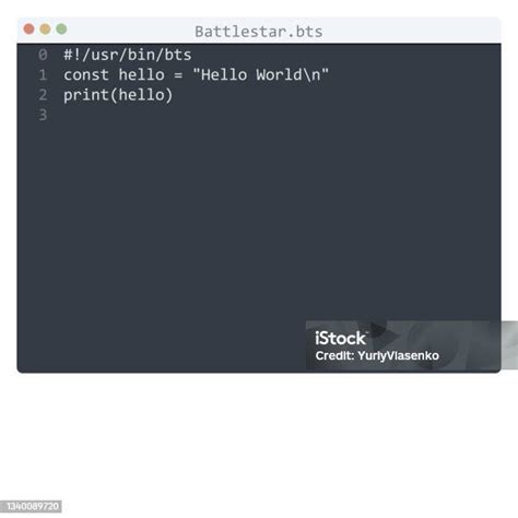 배틀스타 어 헬로 월드 프로그램 샘플 편집기 창 일러스트레이션 개발에 대한 스톡 벡터 아트 및 기타 이미지 개발 공부