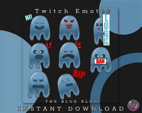 The Blue Blob Twitch Emote Pack Emotes For Twitch And Discord Cute