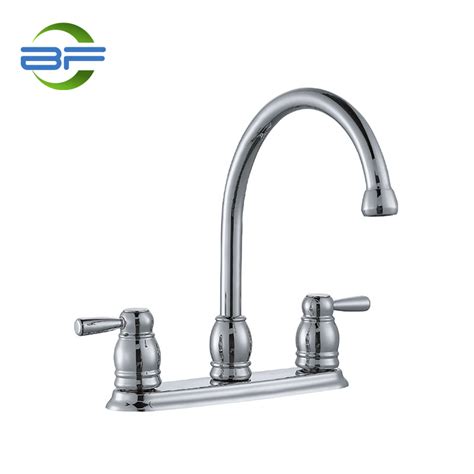 China Brass 8 Inch Deck Mounted Kitchen Faucet With Two Handles