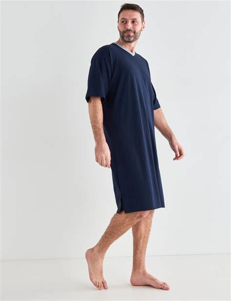 Chisel Cotton Knit Nightshirt Navy Sleepwear