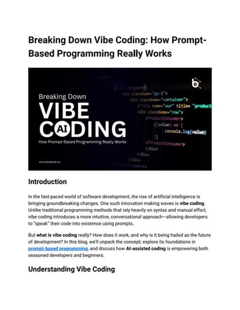 Prompt Based Programming With Vibe Coding Explained Bluebash Pdf