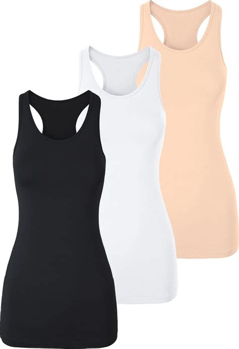 Taipove 3packs Sleeveless Long Tank T Shirt Vest Top Casual Work