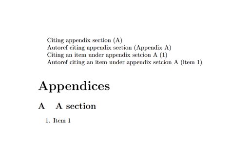 Cross Referencing How To Cite An Item In The Appendix Tex Latex