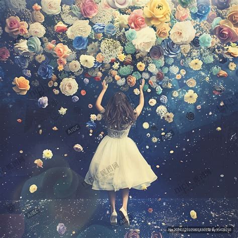 Ai创作图背影女孩花儿姑娘 鲜花少女背影 唯美少女与花系列 梦幻立体画 梦幻人物创意插画 梦幻女孩插画 唯美花儿女神背影 文艺梦境小女孩手绘 少女与花插画 3d立体花壁画 梦幻少女插画 梦幻儿