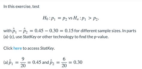 Solved In This Exercise Test Ho P1 P2 Vs Ha P1 P2 A