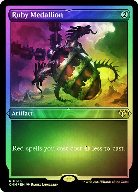 Ruby Medallion Foil Etched Commander Masters Alternate Foil