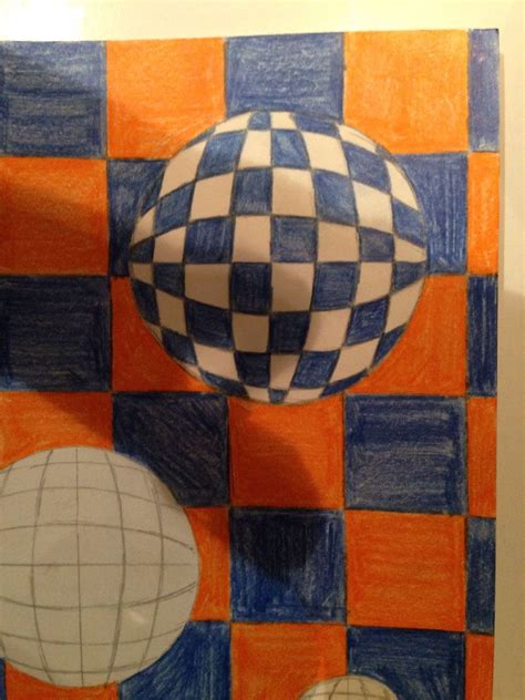 How To Draw A Checkerboard Sphere Op Art Bc Guides