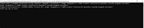 Facing Error Cluster Connectivity From The Shell M001 MongoDB
