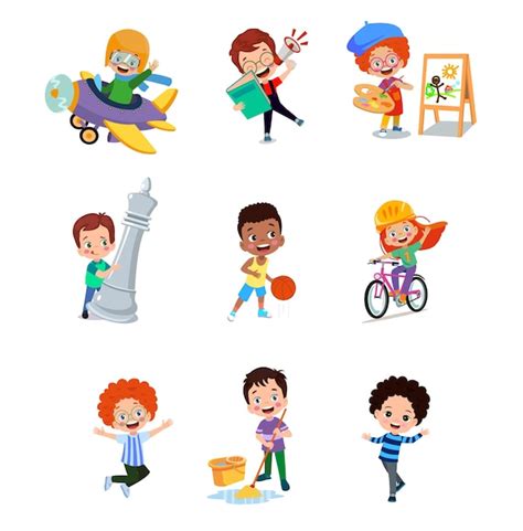 Векторная иллюстрация студентов в разных позах Премиум векторы