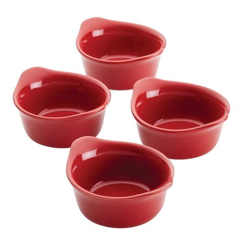Rachael Ray 4 Piece Red Ceramics Bakeware Set 48174 The Home Depot