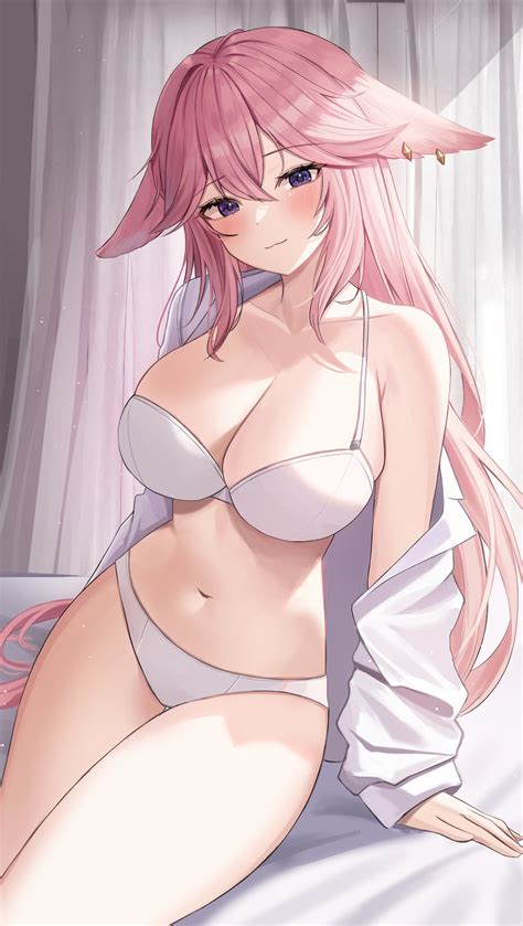 Yae Miko Genshin Impact Drawn By Nannung Danbooru