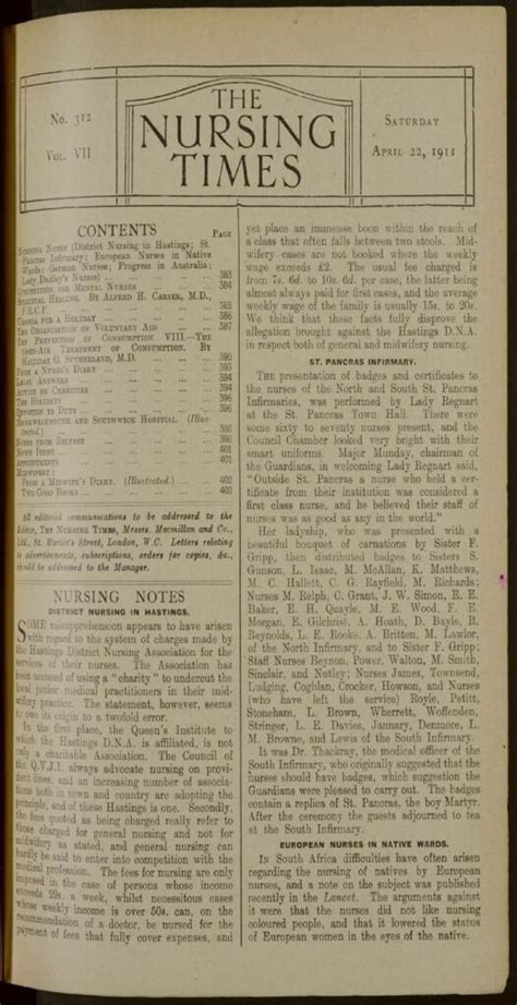 Issue 312 1911 04 22 Nursing Times