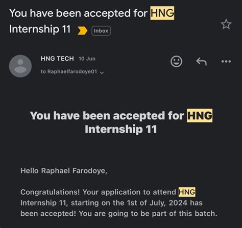 Raphael Farodoye On Linkedin Hi Guys I Got Accepted For My Internship At Hng Tech