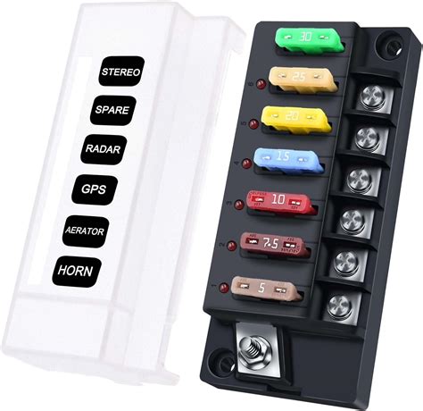12v Fuse Block 6 Circuits Waterproof Marine Fuse Bahrain Ubuy