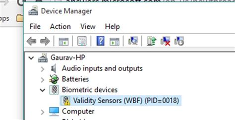 validity sensor wbf pid ver 4 3 304 0 not working on hp pavilion