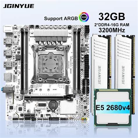 Материнская плата Jginyue X99 с процессором Xeon E5 2650 V4 с 32 ГБ оперативной памяти Ddr4 3200