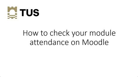 How To Check Your Module Attendance On Moodle Youtube