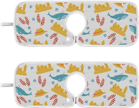 Flip Flops Whale Sink Splash Guard For Faucet 2 Packs Faucet Absorbent Matsbeach Elements