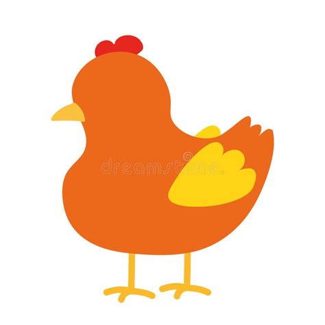 Animated Chicken Hen Icon Clipart Cartoon Vector Illustration Image