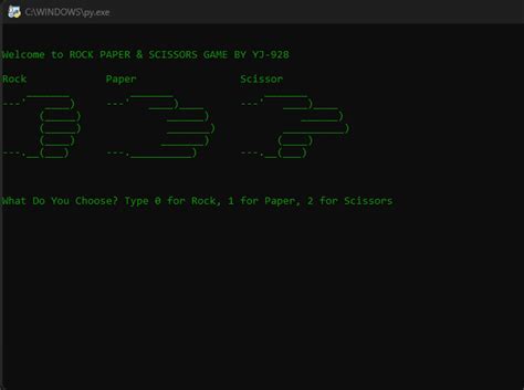 Github Yj 928pythonrock Paper Scissors A Simple Py Project Of Rock