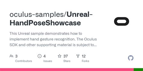 github oculus samples unreal handposeshowcase this unreal sample