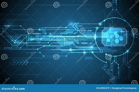 Vector Abstract Futuristic Circuit Board And Cpu Communication Technology Stock Vector Image