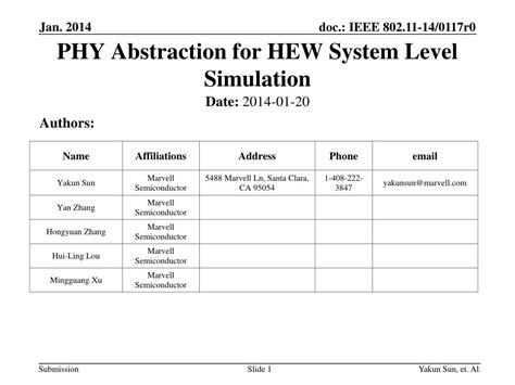 Ppt Phy Abstraction For Hew System Level Simulation Powerpoint Presentation Id 2352860