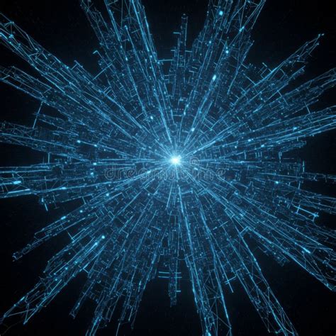 Abstract Blue Digital Explosion With Glowing Particles Stock Illustration Illustration Of