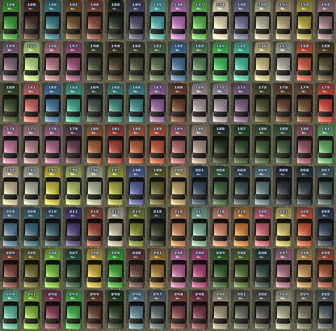Vehicle Color IDs SA MP Wiki