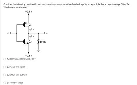 solved consider the following circuit with matched