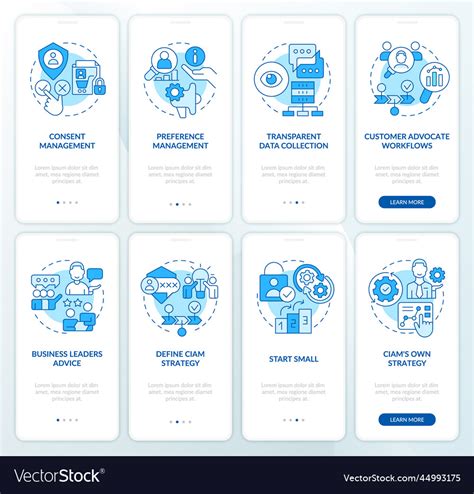 Customer Identity Management Blue Onboarding Vector Image
