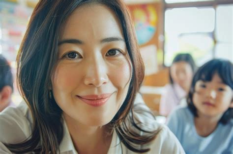 Premium Photo A Young Japanese Female Teacher