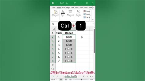 how to hide true and false for linked cells of checkboxes excel youtube