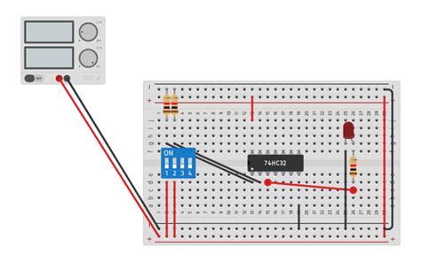Circuit Design ИС 74ch32 Tinkercad