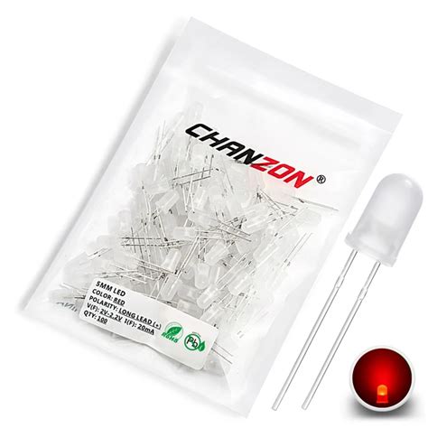 Diffused 5mm Led Diode Kit White Red Green Blue Yellow Orange 2v 3v