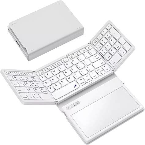 Foldable Bluetooth Wireless Keyboard With Large Touchpad And Numeric Keypad Fashionxmall