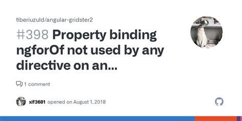 property binding ngforof not used by any directive on an embedded