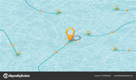 Multiple Destinations Isometric Gps Tracking Map Track Navigation Pins
