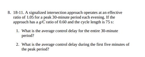 Solved A Signalized Intersection Approach Operates Chegg