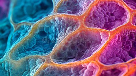 An Abstract Representation Of Cellular Structures In Vibrant Hues The Intricate Patterns Create