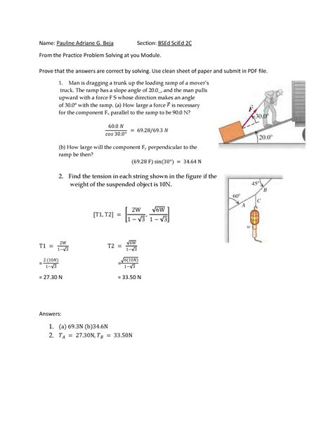 Practice Solving None Name Pauline Adriane G Beja Section Bsed Scied 2c From The Practice