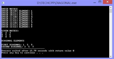 C Program To Display The Diagonal Elements Of A Given Matrix DEVCPP