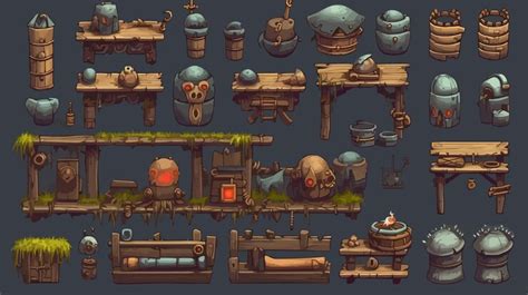 Game Asset Collection Illustration Game User Interface Icon Design Premium Ai Generated Vector