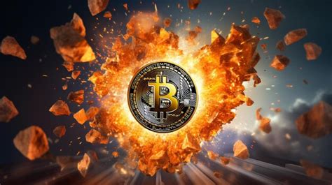 Bitcoin Explodes With Particles For Price Crash Premium AI Generated Image