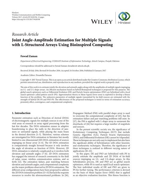 Pdf Joint Angle Amplitude Estimation For Multiple Signals With L Structured Arrays Using
